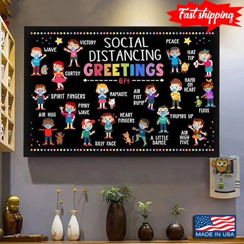 Funny Social Distancing Greetings 6ft Kids Wearing Medical Masks | eBay