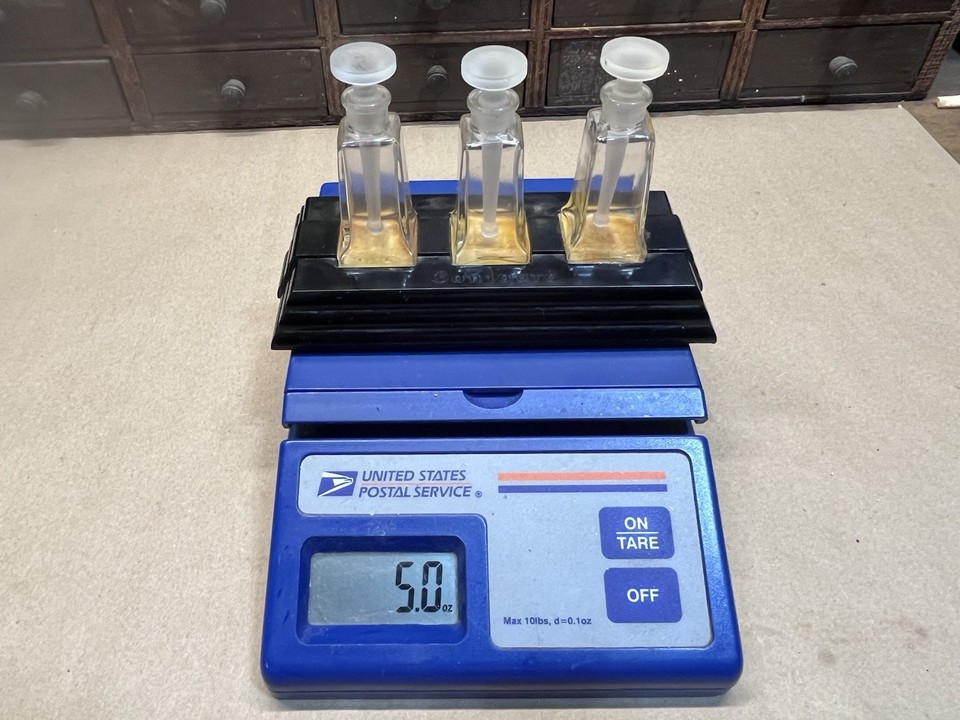 Vtg CONTOURE Perfume Store Counter Display Miniature Tester Bottles ...