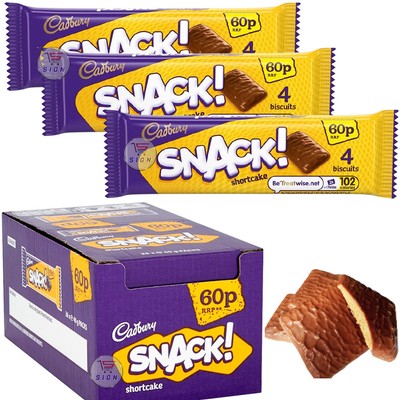 CADBURY Snack Shortcake CHOCOLATE 4 MILK CHOCOLATE BISCUITS PACKS 40g ...