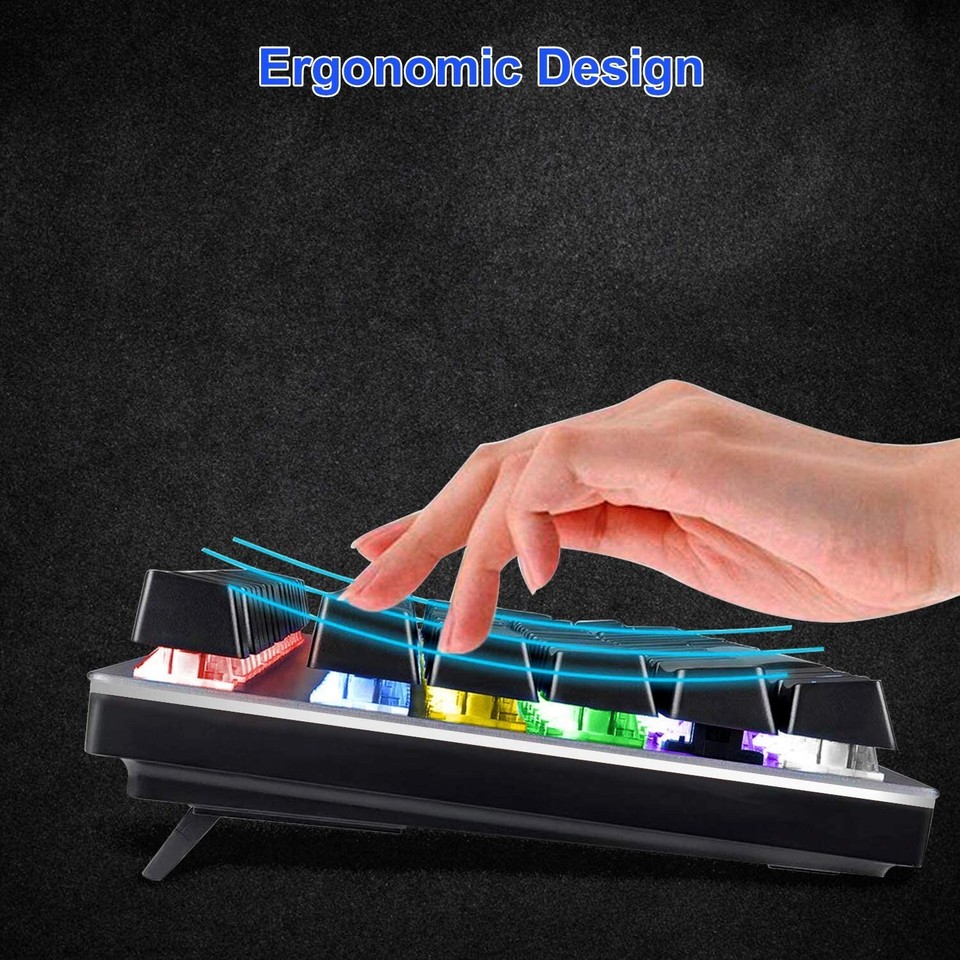 Wireless Gaming Keyboard Mechanical G-Cord Wired Keyboard LED Backlit ...