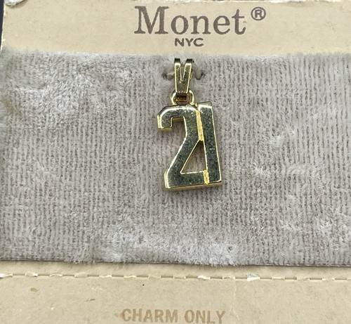 Vintage Monet 21 Gold Tone Charm NOS | eBay