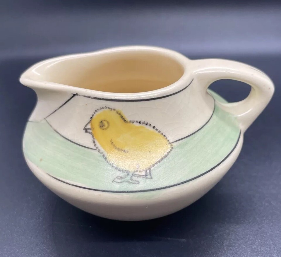 Roseville Pottery Juvenile Line Chick Creamer 2-1/4” Nice Color Small ...