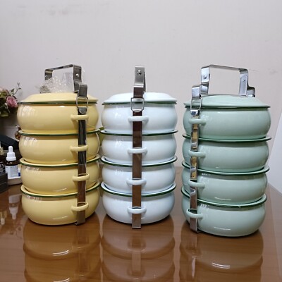 Pinto Thai Tiffin Box Food Carrier Container Traditional Enamel New ...