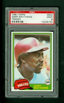 Gary Mathews Vintage 1980 Topps Card #800 Phillies PSA Graded 9 MINT | eBay