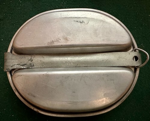 WWII US Army Military Mess Kit 1945 E.A. CO. 1945 No Utensils Used Good ...