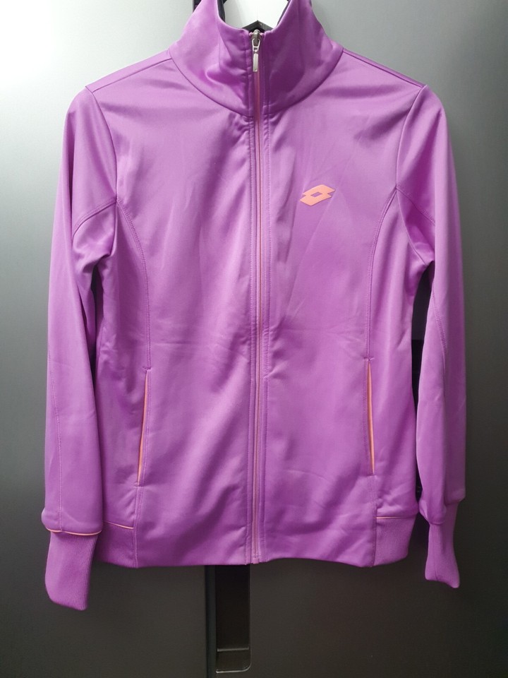 Vintage Lotto Slinky Track Jacket Zipped Top 90s Size M UK 10 12 Purple ...