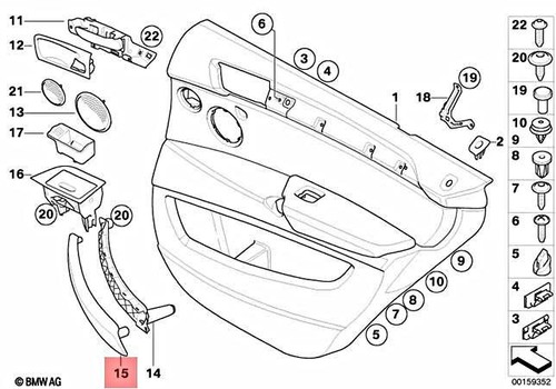 Genuine BMW Hybrid X5 X6 E70 E71 E72 Hybrid X6 Trim Door Pull Right ...