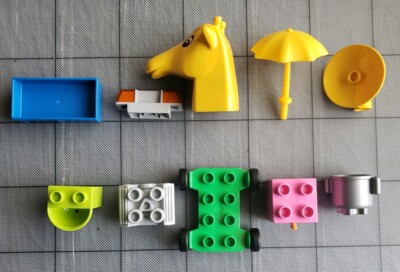 #6 Lot Of 10 Lego Duplo Parts & Accessories Umbrella Giraffe Engine ...