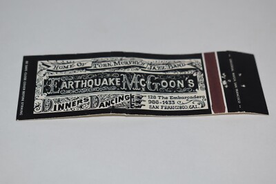 Earthquake McGoon's San Francisco California 20 Strike Matchbook Cover ...