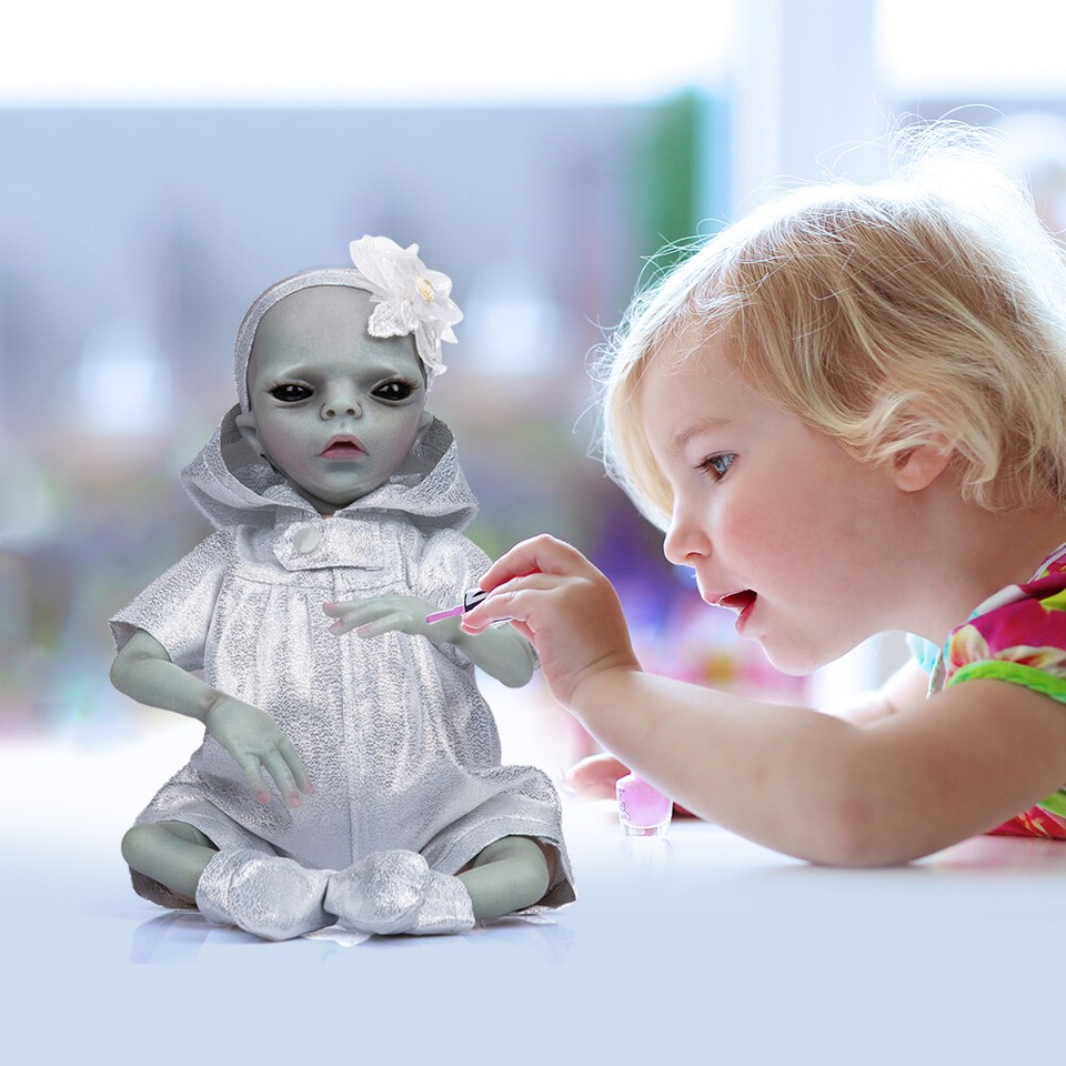 Reborn Alien Baby Finished Doll with Clothes Blue Newborn Toy Gifts for ...