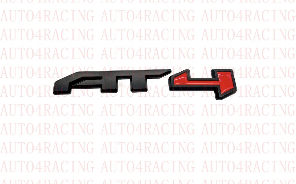 3PCS Matte Black Red AT4 Emblem Sierra Fit 2019-2022 GMC Sierra 1500 ...