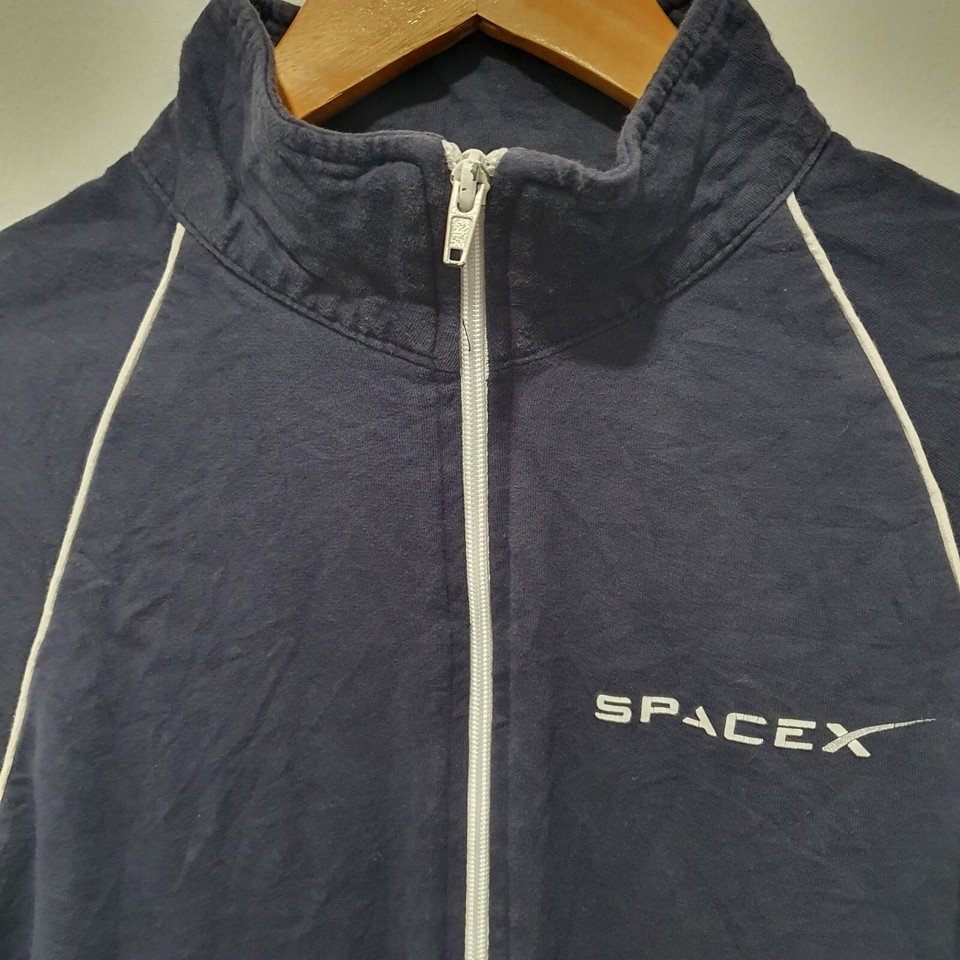 SpaceX Jacket Womens Size Small Blue Full Zip Logo Elon Musk Space X ...