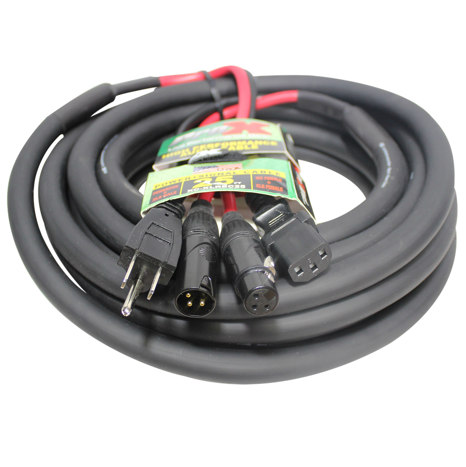 Bundle of 2x Pro X 25' XLR Audio + Edison to IEC Power Cables | eBay