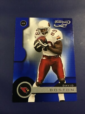 2001 Quantum Leaf # 1 DAVID BOSTON Arizona Cardinals 1st Card in Set ...