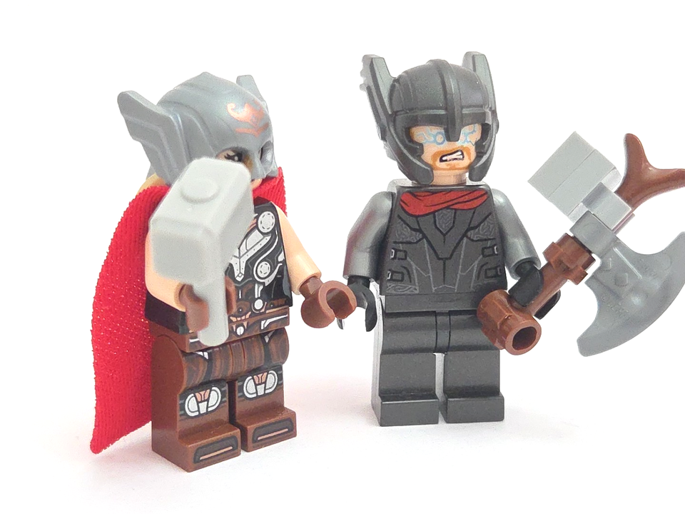 LEGO Marvel Minifigure Lot - Thor & Mighty Thor Jane Foster 2 MCU Mini ...