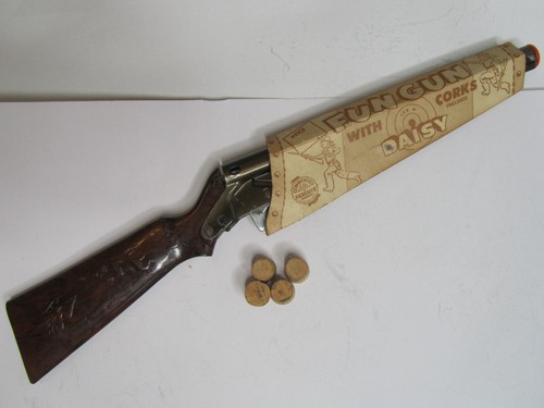 Vintage 1950's Daisy Play Fun Cork Gun New Old Stock 4 Corks Plymouth ...