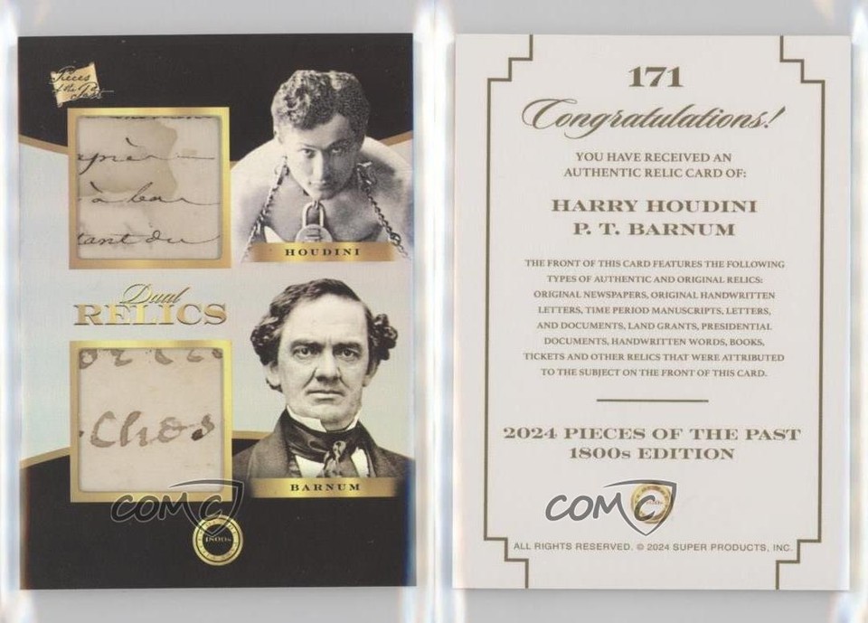 2024 The Bar Pieces of Past 1800s Edition Relics Harry Houdini PT ...