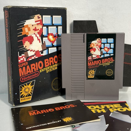 Super Mario Bros 1⭐️NICE 5 Screw Hangtab Complete CIB⭐️Nintendo NES ...