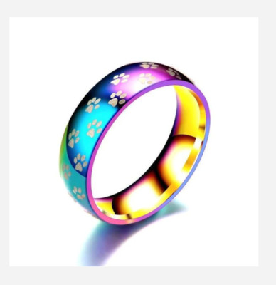 MULTI COLOR PAW PRINTS RING SIZE 11 13 14 | eBay