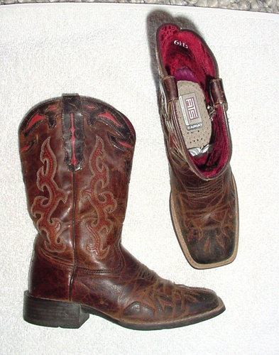 WOMENS ARIAT SIDEKICK BROWN TUMBLE RED WESTERN CRAFTED COWGIRL BOOTS 6. ...