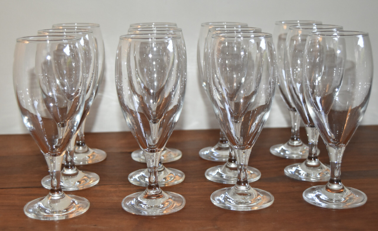 CROWN GLASSWARE Drinking Glasses - Set of 12 - Tulip Shape - Brand New ...