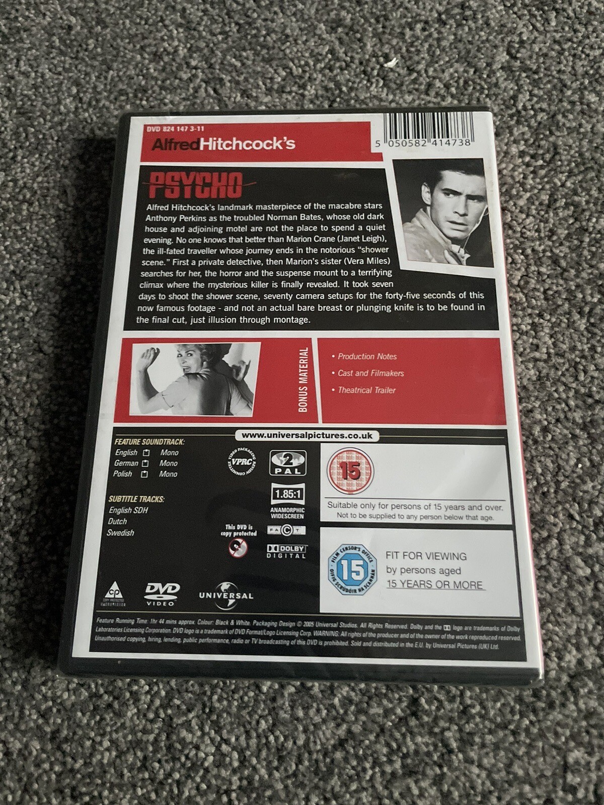Psycho DVD New & Sealed UK Release Janet Leigh Hitchcock Horror | eBay