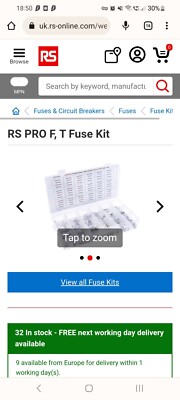 RS PRO 893-8534 Fuse Kit 6.3 x 32mm | eBay UK
