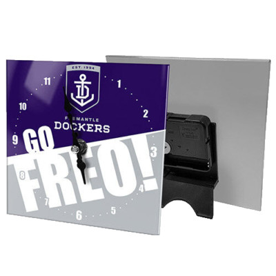 Fremantle Dockers Mini Glass Desk Clock AFL Footy Fan Entertainment ...