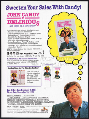 DELIRIOUS__Original 1991 Trade print AD promo__JOHN CANDY_EMMA SAMMS ...