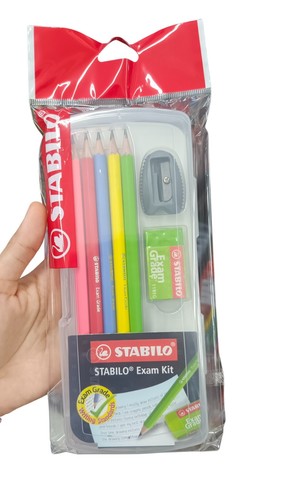 STABILO Student Exam Kit – High Quality 2B Pencils, Eraser, Sharpener ...