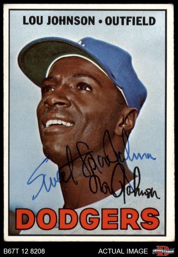 1967 Topps #410 Lou Johnson Dodgers DOUBLE-PRINT AUTO Signed | eBay