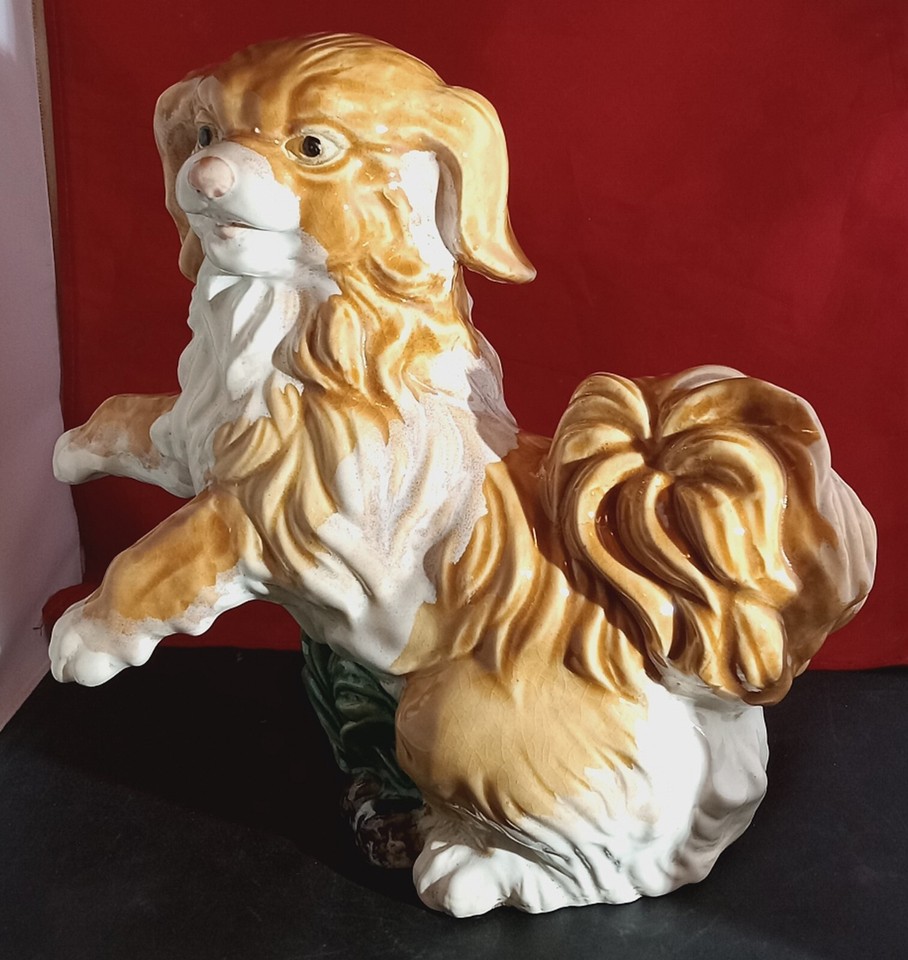 Vtg Large Detailed Pekingese Statue On Hind Legs Beautifully Painted | eBay