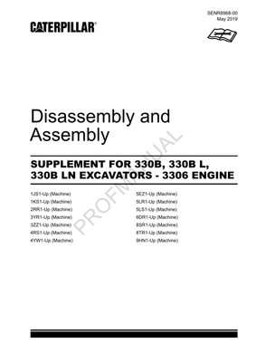 Caterpillar SUPPL 330B 330B L 330B LN EXCAVATOR 3306 ENG Disassem Assem ...