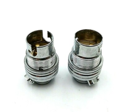 Small bayonet lamp holders chrome B15 threaded skirt pack sizes 1/2 ...