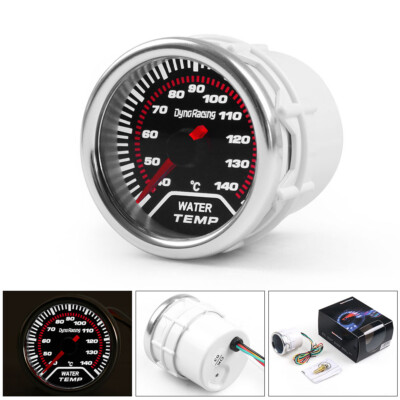 2" 52mm Car LED Smoke Lens 40-140℃ Pointer Water Temp Temperature Gauge ...
