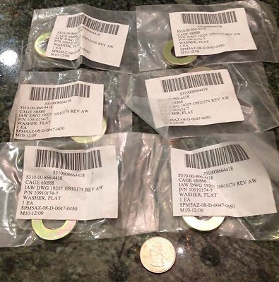 6 military grade steel washers 1 1/4 x 5/8 x 0.176 thick plated Bradley ...