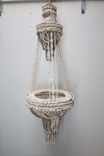 Hanging Chandelier Puka Sea Shells Nautical Boho Beach 16" x 16" x H 45 ...