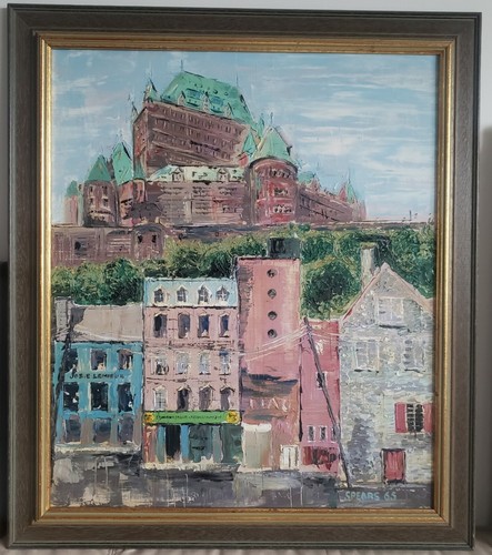 OLD VINTAGE CANADA 1965 CHATEAU FRONTENAC OIL PAINTING SIGNED SPEARS ...