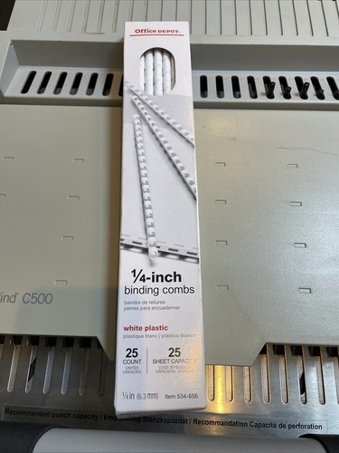 GBC CombBind C500 Binding System +Box 1/4” Binding Combs (READ ...