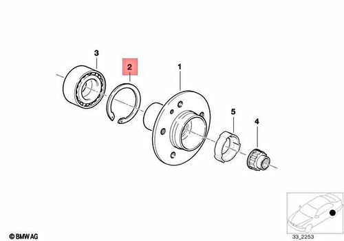 Genuine BMW Rear Wheel Bearing Left or Right Snap Lock Ring 85x3 ...