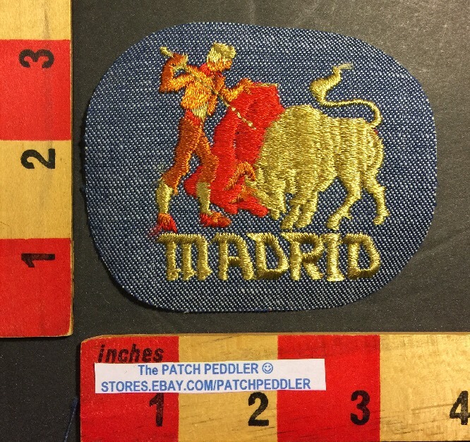 Vintage Travel Patch Madrid Spain Bullfighting Matador Orange Vest ...