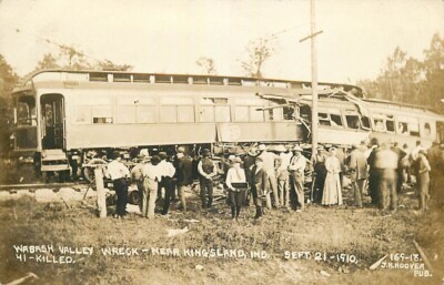 Real Photo Postcard Wabash Valley Railroad Wreck near Kingsland ...