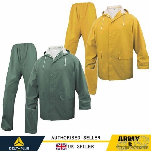 Delta Plus Rainsuit PVC Coated Waterproof Trouser and Hooded Jacket Set ...