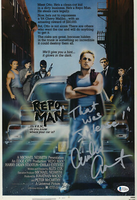 EMILIO ESTEVEZ SIGNED REPO MAN AUTOGRAPH 12X18 PHOTO BECKETT BAS COA 9 ...