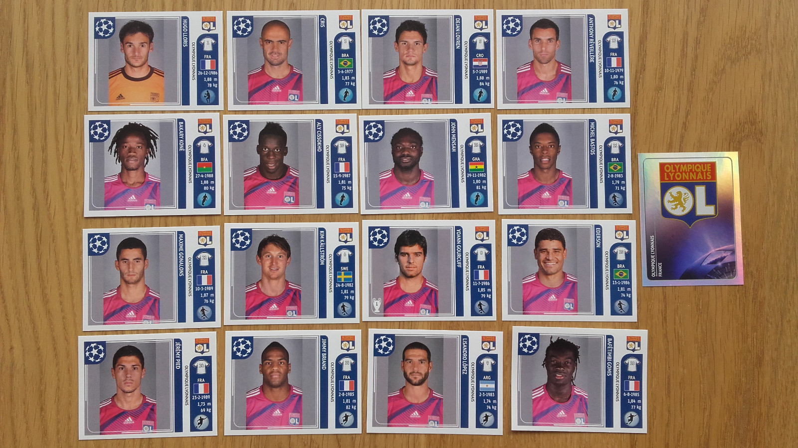 PANINI STICKERS 2011 champions olympique lyonnais full complete all ...