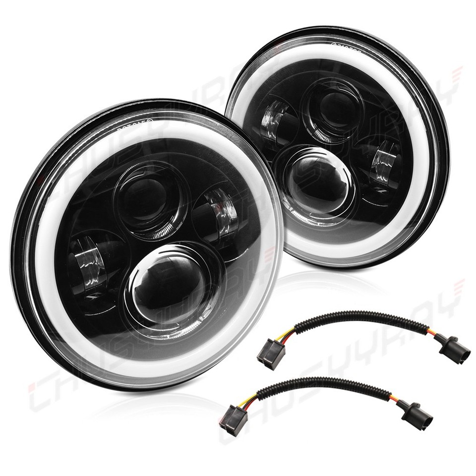 For Kenworth T2000 Truck 7" inch Round LED Headlights 4" Fog Light ...