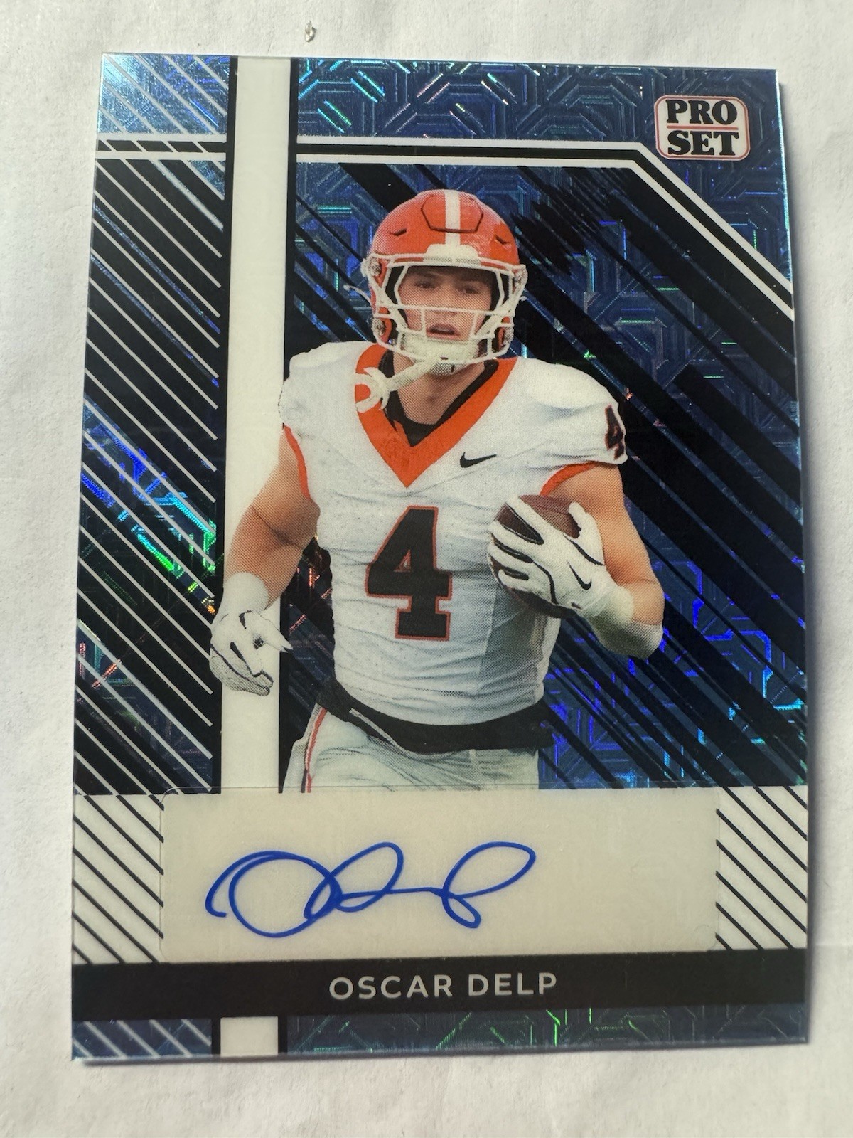🔥2024 Leaf Collective 🏈 OSCAR DELP Blue Mojo Auto #d /60 SP Georgia | eBay