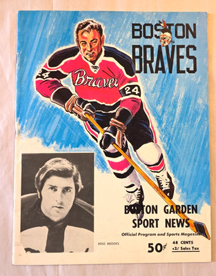 Vintage 1971 Boston Braves AHL Hockey Game Program Boston Garden ...