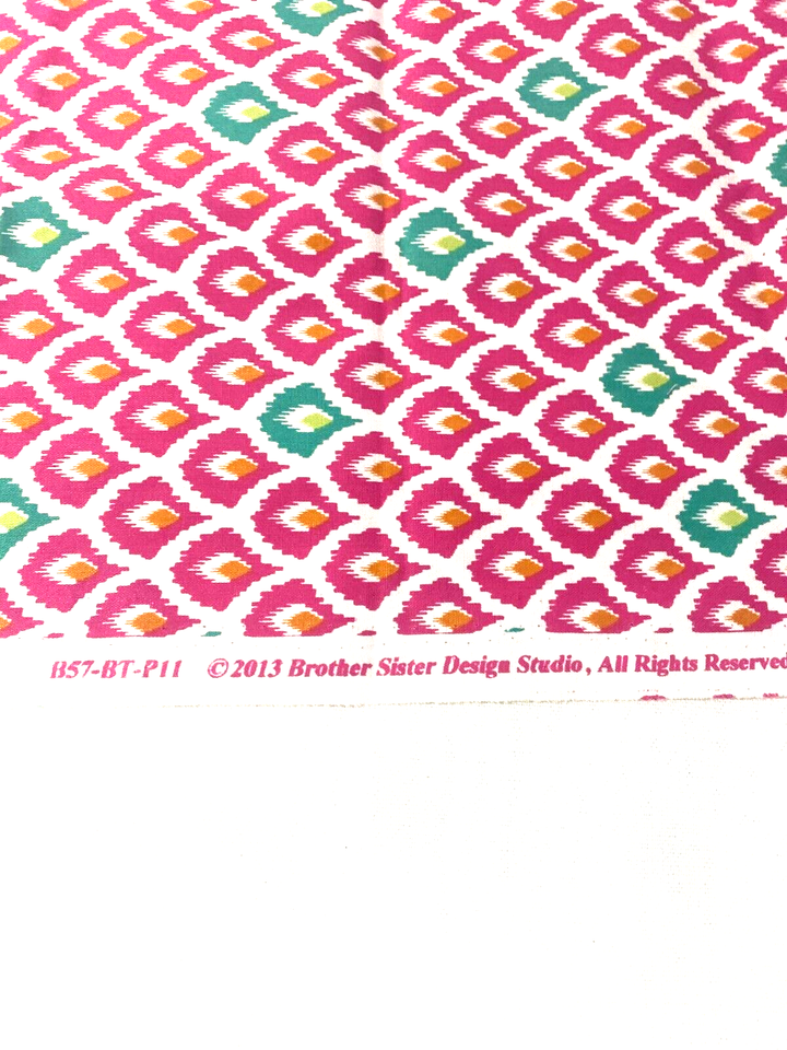 Clamshell print cotton fabric 34" x 43"dark pink, turquoise color | eBay