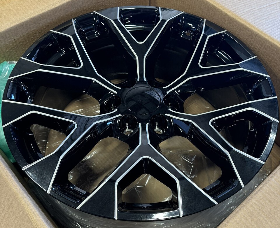 Black Milled Snowflake 22" Wheels Blackhawk R/T Tires 2019-2025 Dodge ...